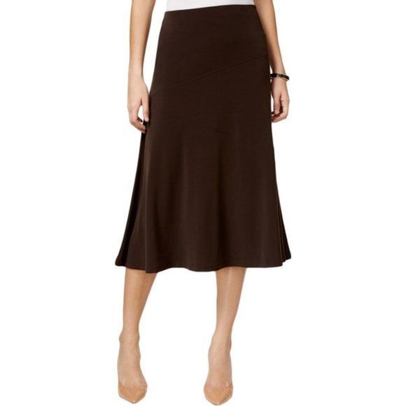 JM Collection | Skirts | Jm Collection Diagonalseam Midi Skirt Espresso ...